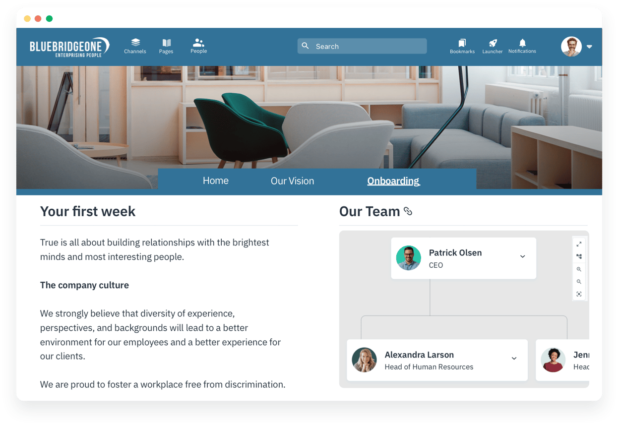 What should be on an intranet homepage?